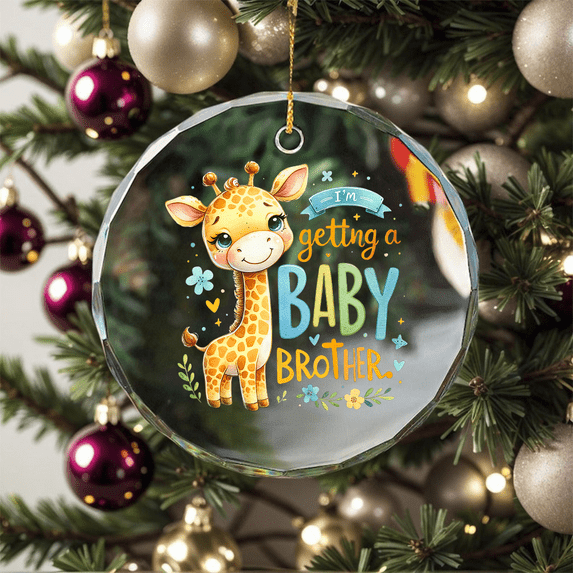Baby Brother Reveal I'm Getting A Baby Brother Cute Giraffe Ornament ...