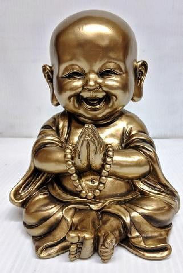 Baby Buddha Sitting And Praying Gold Figurine - Walmart.com