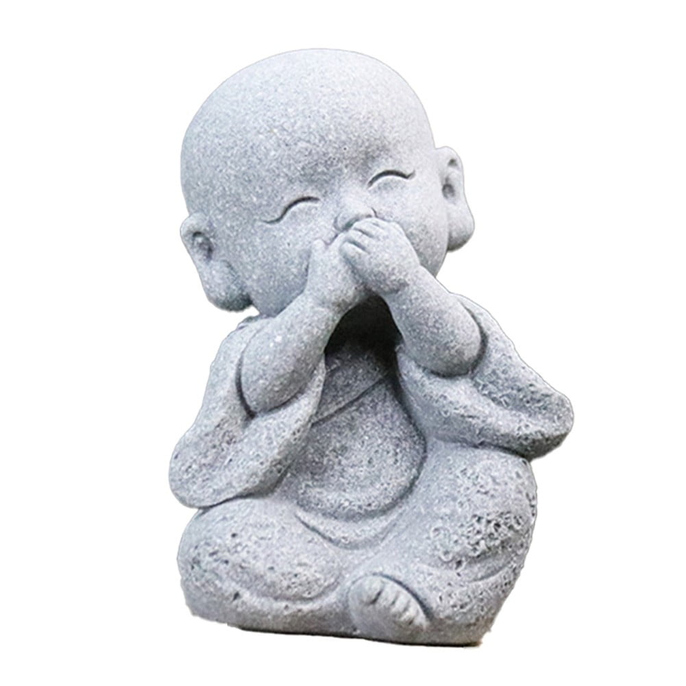 Baby Buddha Small Monks Miniature Tea Tray Statue Art Sculpture Decor ...