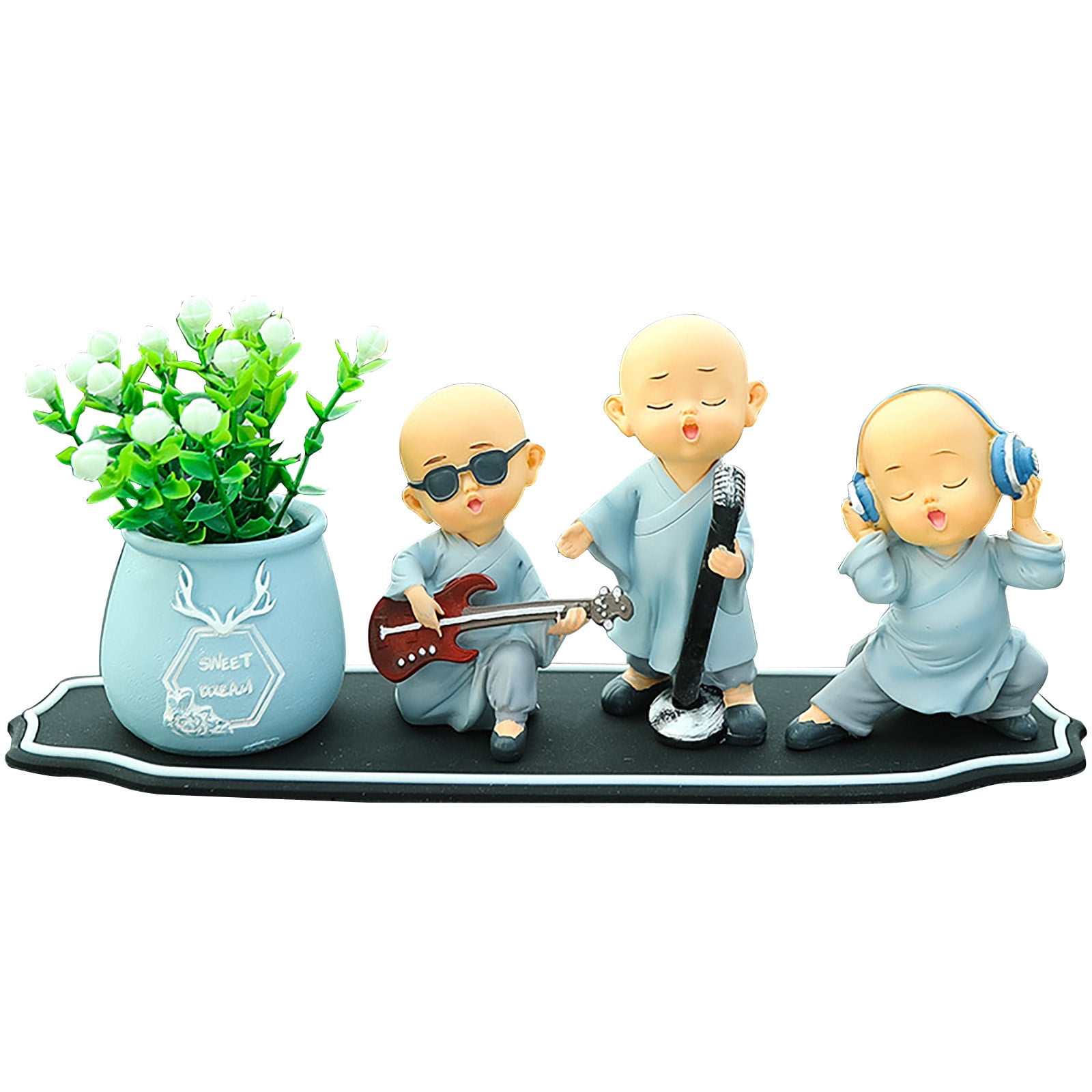 Baby Buddha Statue Cute Buddha Monk Figurines Statue Mini Happy Buddha ...