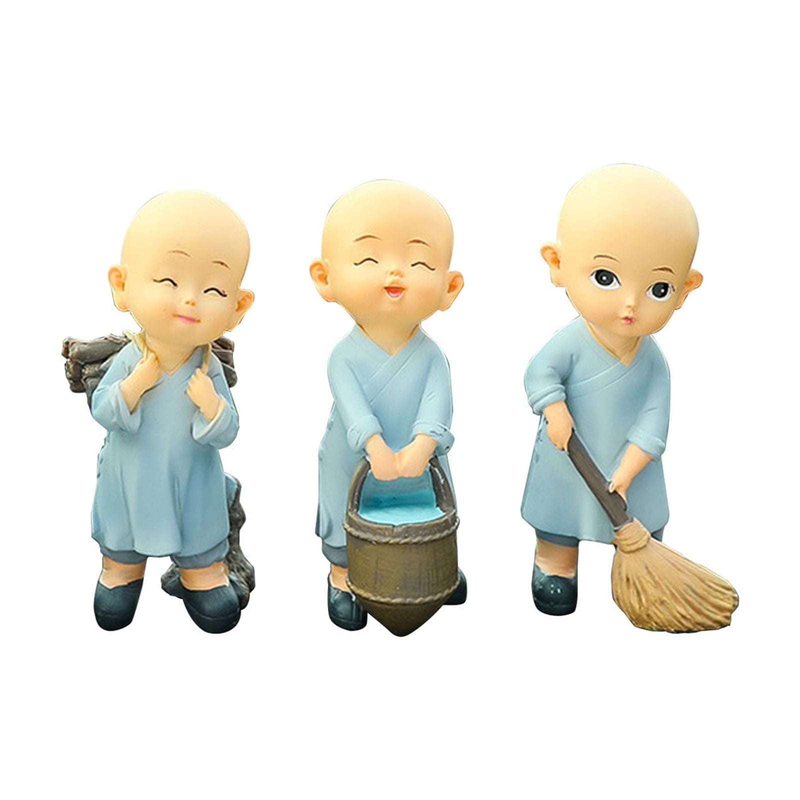 Baby Buddha Statue Cute Buddha Monk Figurines Statue Mini Happy Buddha ...