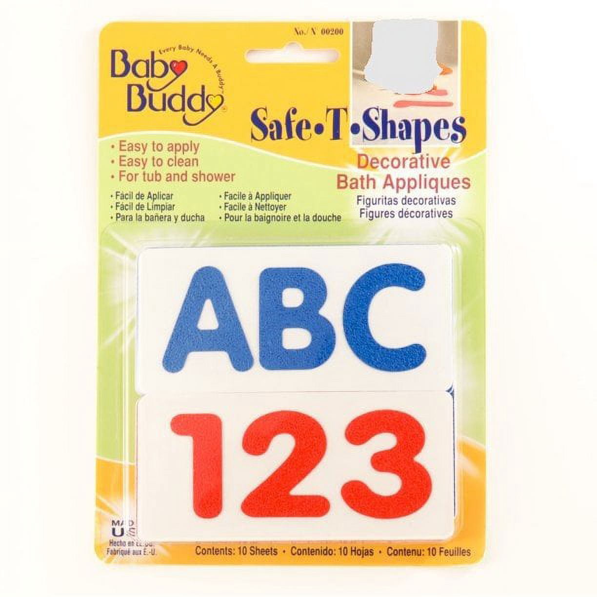 Baby Buddy Bb Safe-T-Shapes Appliques Alphabet/Numbers - Walmart.com