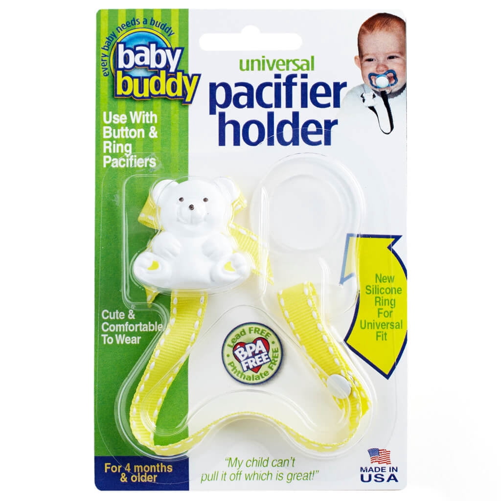 Baby Buddy Infant Pacifier Holder Clip, Universal Fit Silicone Ring ...