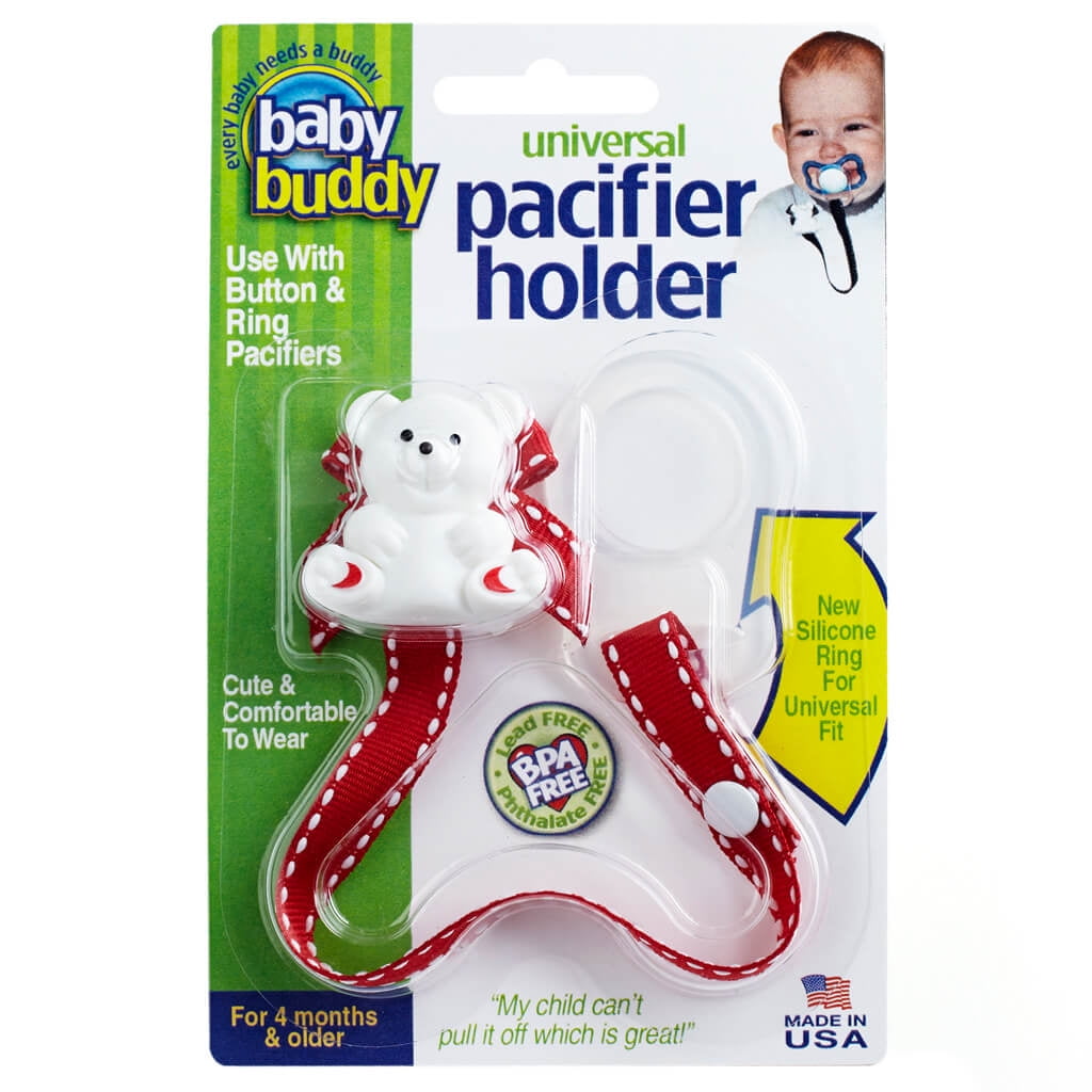 Baby Buddy Infant Pacifier Holder Clip with Silicone Ring, 4+ Months ...