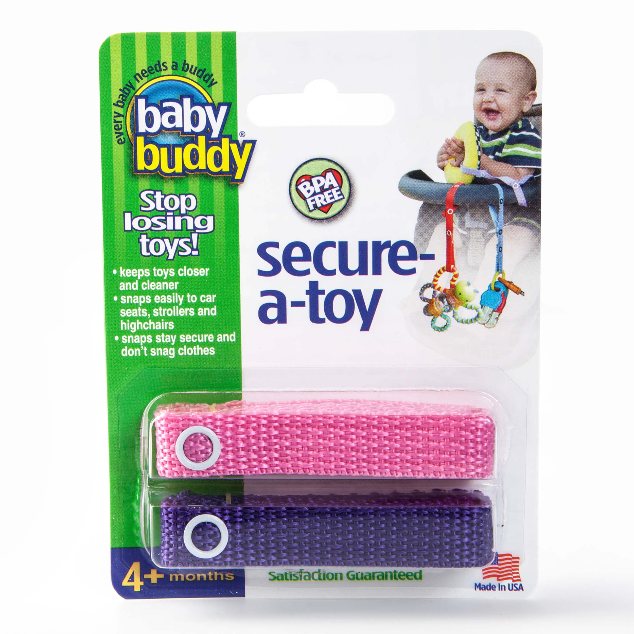 Baby Buddy Infant Secure-A-Toy Strap, Attaches Toys, Teether, or ...