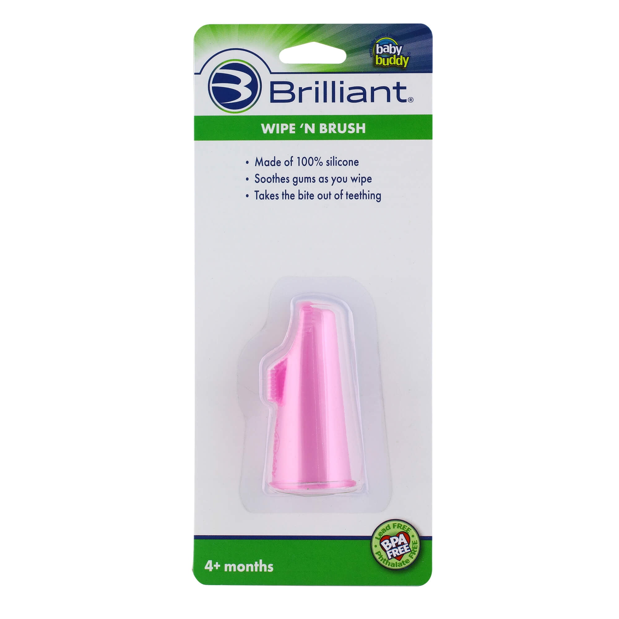 Baby Buddy Infant Soft Wipe N Brush Silicone Toothbrush, Use with Tooth ...