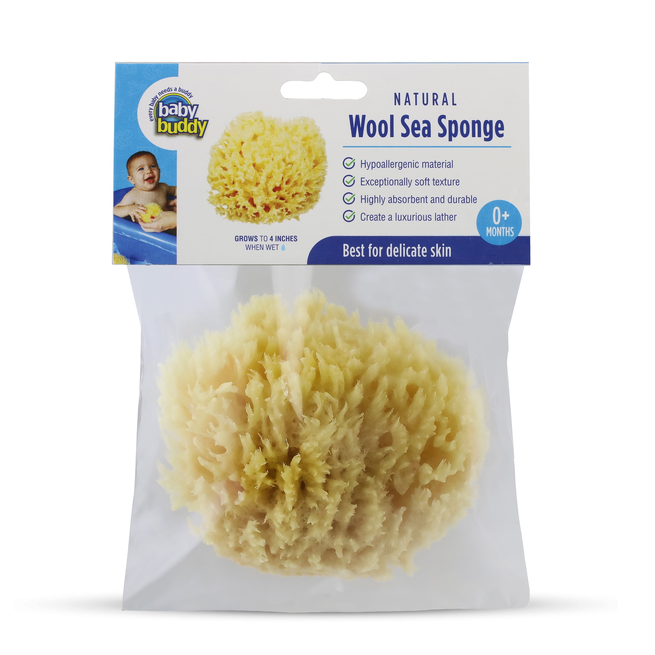 Baby Buddy Natural Bath Sponge, Ultra Soft Sea Wool, Hypoallergenic ...