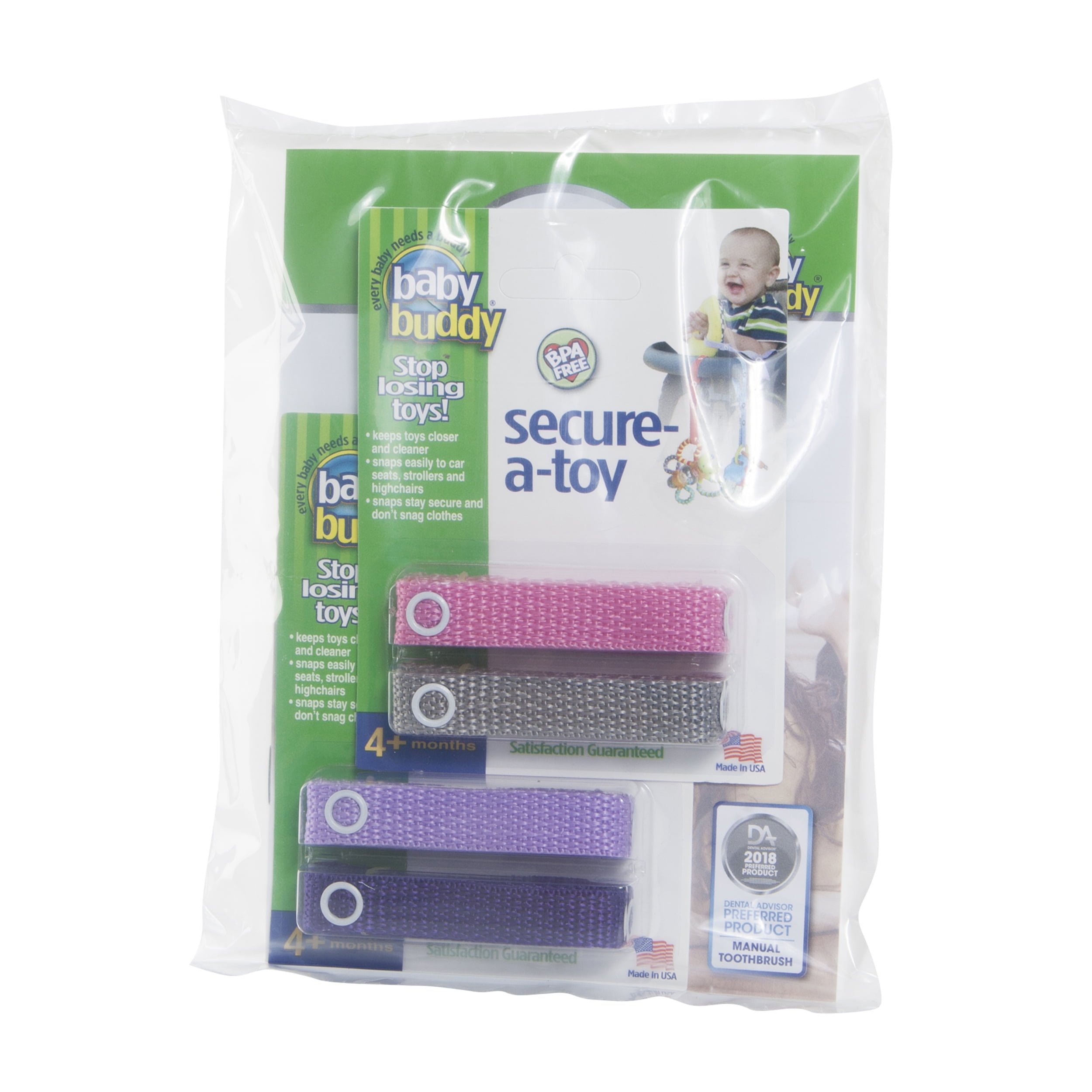 Baby Buddy Secure-A-Toy Secures Toys for Infants, Teether, or Pacifier ...