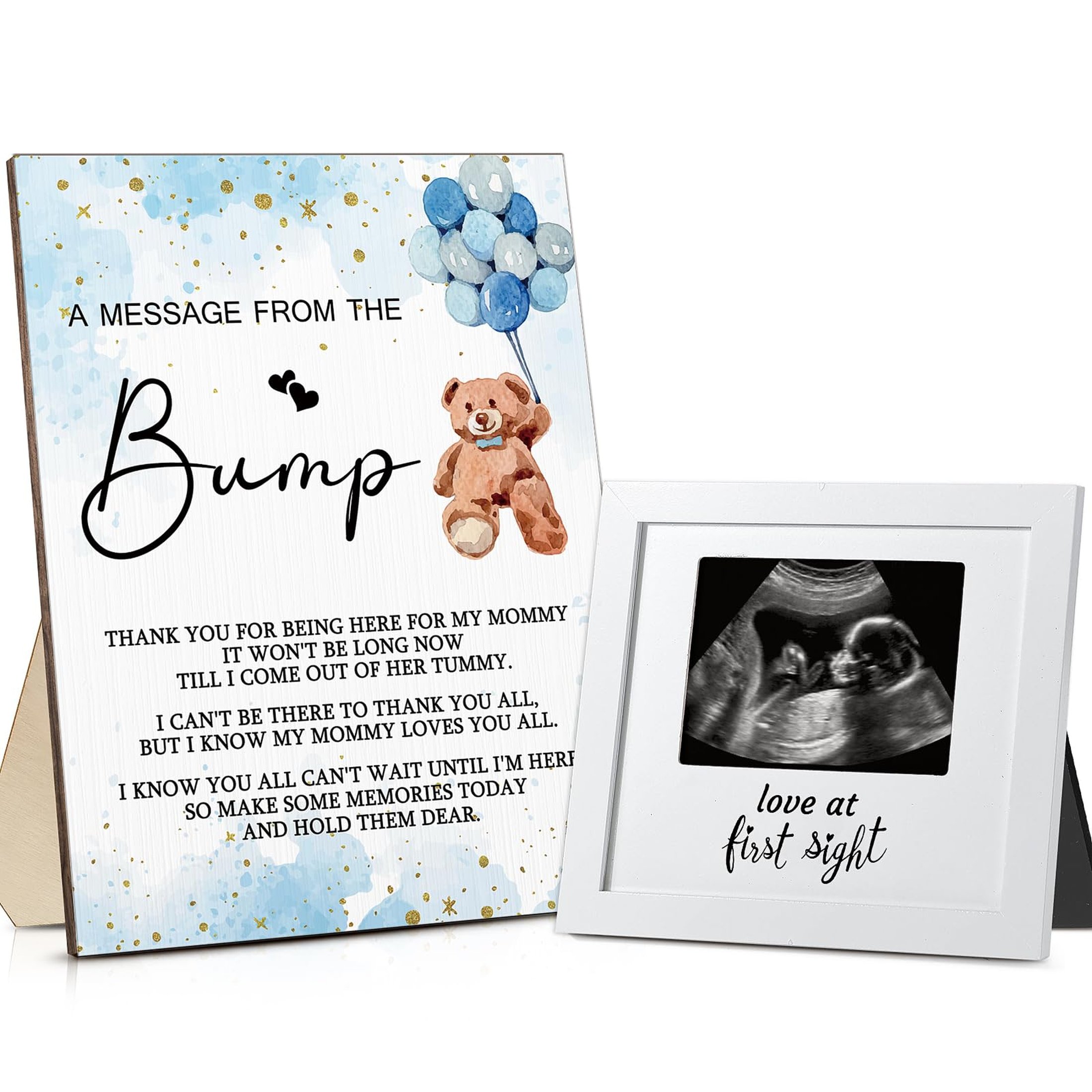 Baby Bump Celebration Sign Set - Adorable Ultrasound Message for ...