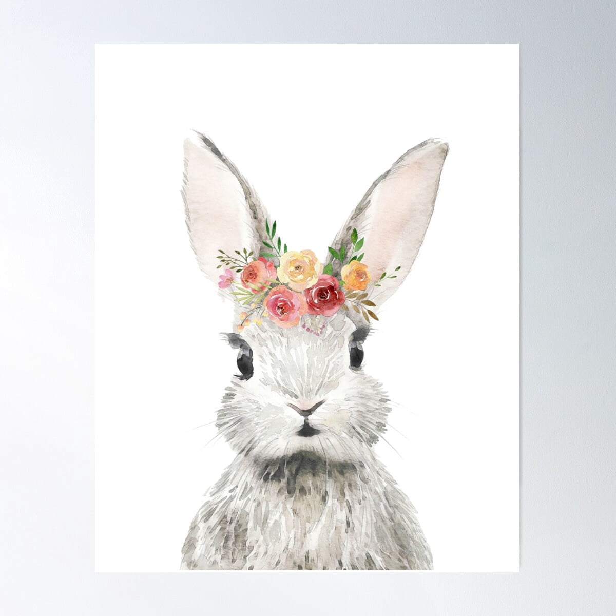 Baby Bunny Rabbit/Pink And Blush Floral Watercolor Crown, Wreath ...