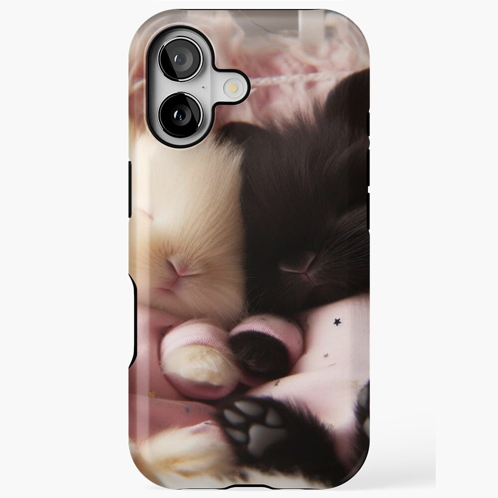 Baby Bunnys Cute Rabbit Pattern Art iPhone Case 17 11 12 13 14 15 16 ...