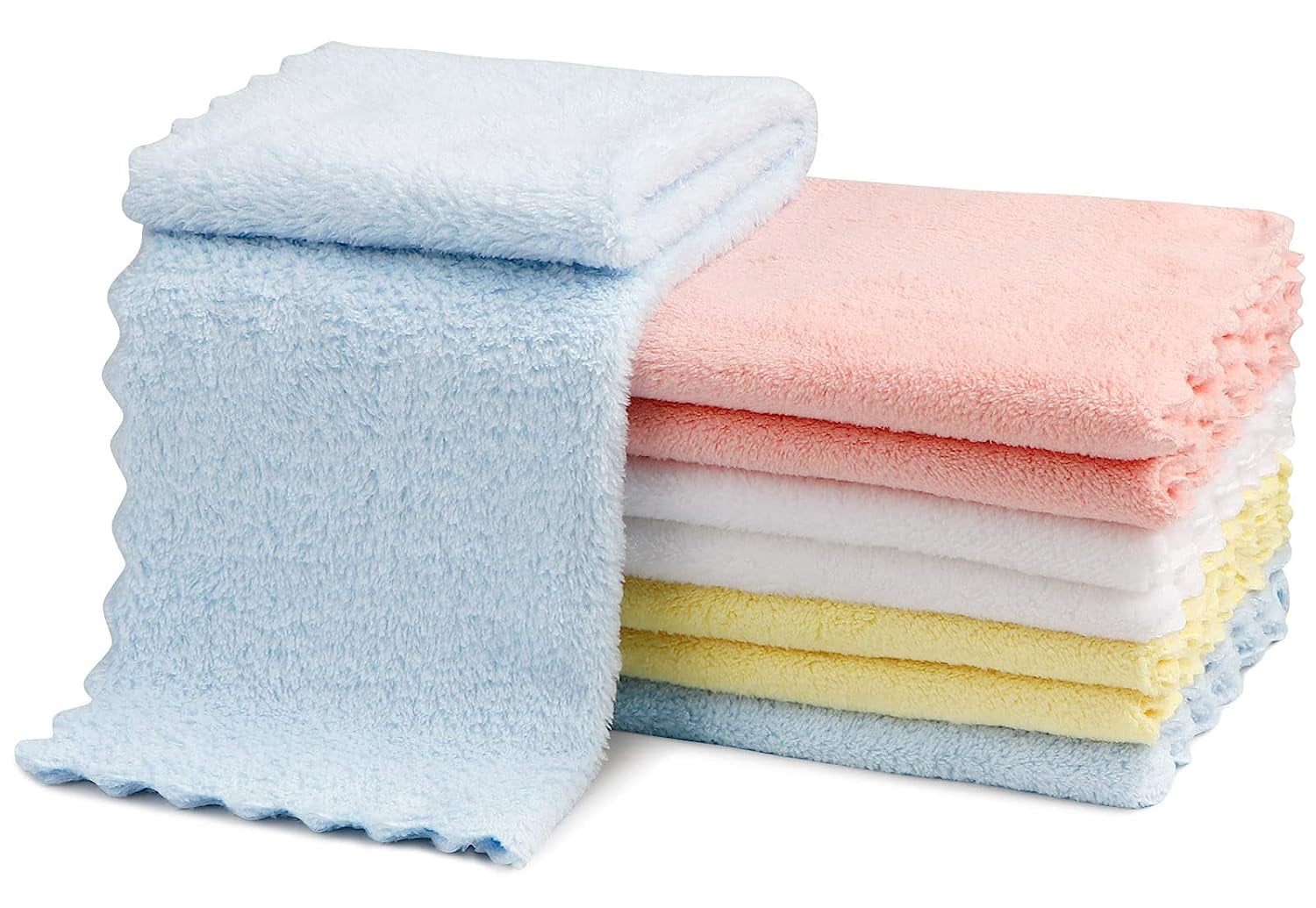 Baby Burp Cloths 8 Pack,Extra Absorbent Soft Coral Fleece Burping ...