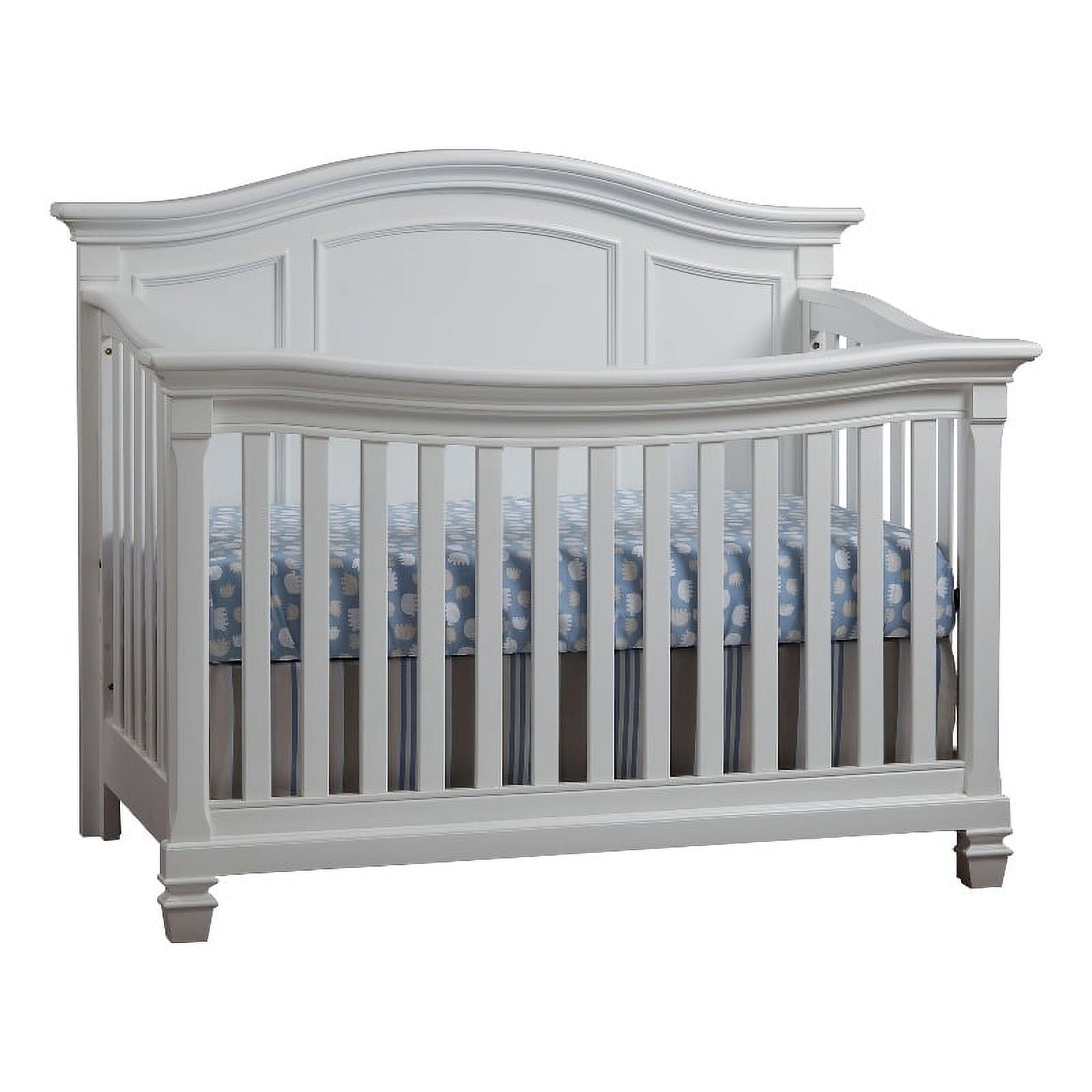 Baby Cache Glendale 4-in-1 Lifetime Crib, Traditional Wood, Pure White ...
