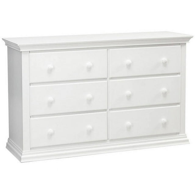 Baby Cache Greenwich 6-Drawer Double Dresser in White - Walmart.com
