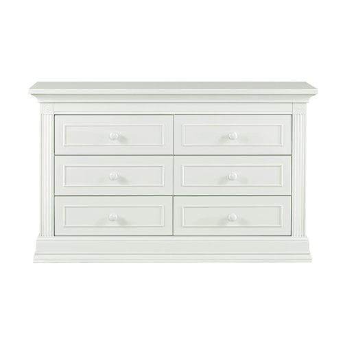 Baby Cache Montana 6-Drawer Traditional Wood Dresser in Glazed White ...