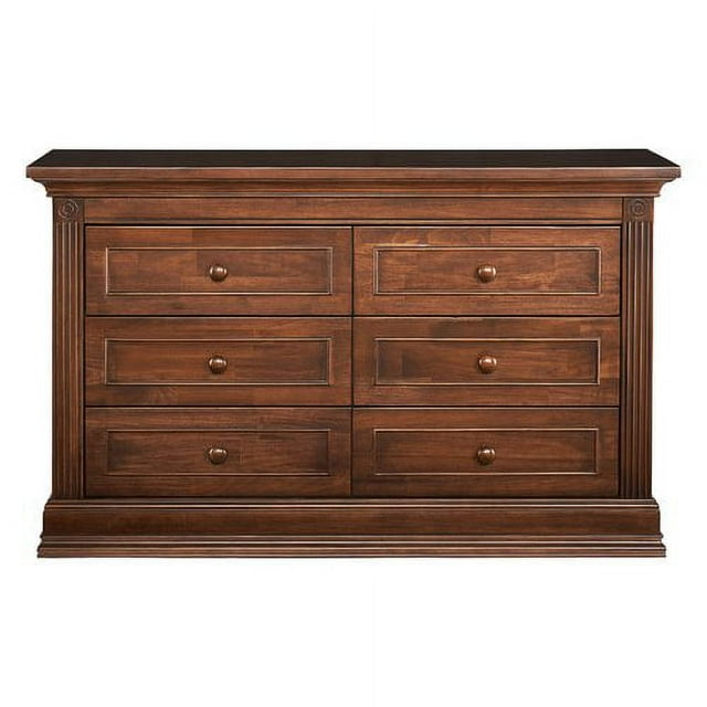 Baby Cache Montana 6-Drawer Traditional Wood Dresser in Brown Sugar ...