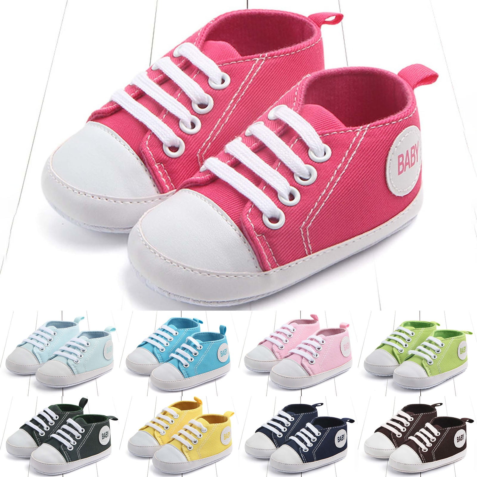 Baby Canvas Shoes First Walking Shoes Wide Baby Shoes Infant Sneakers ...