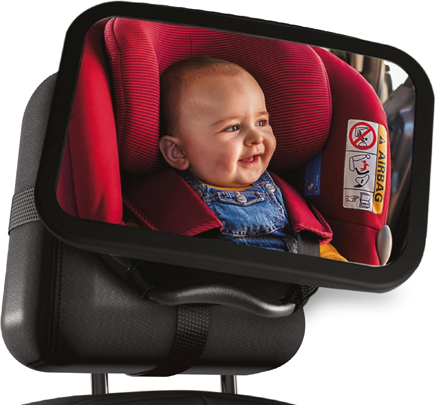 Baby Car Mirror with 360° Rotation - 9.8" Convex Shatterproof Car ...