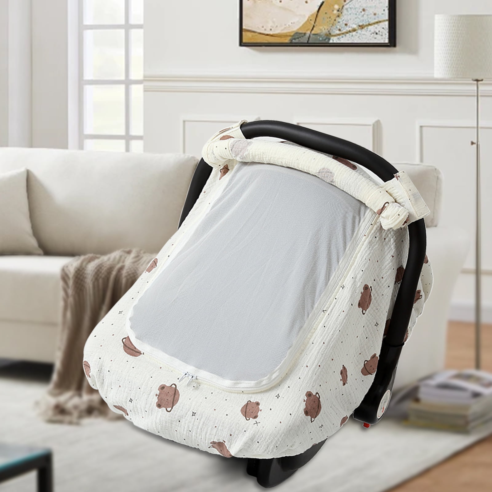 Baby Car Seat Cover Breathable Car Seat Cover for Babies with Zippered ...