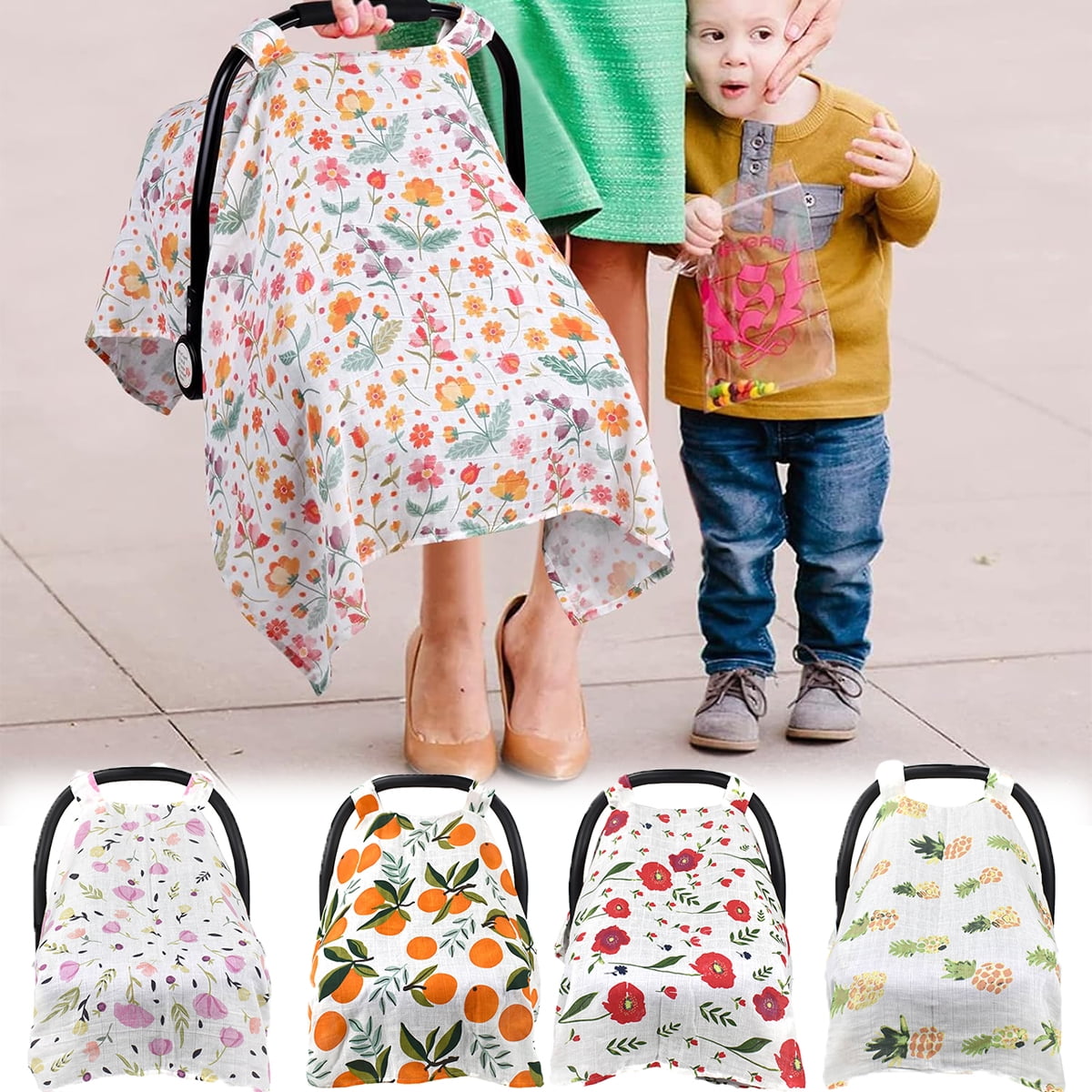 Baby Car Seat Cover, Infant Carseat Canopy Newborn Carrier Stroller ...