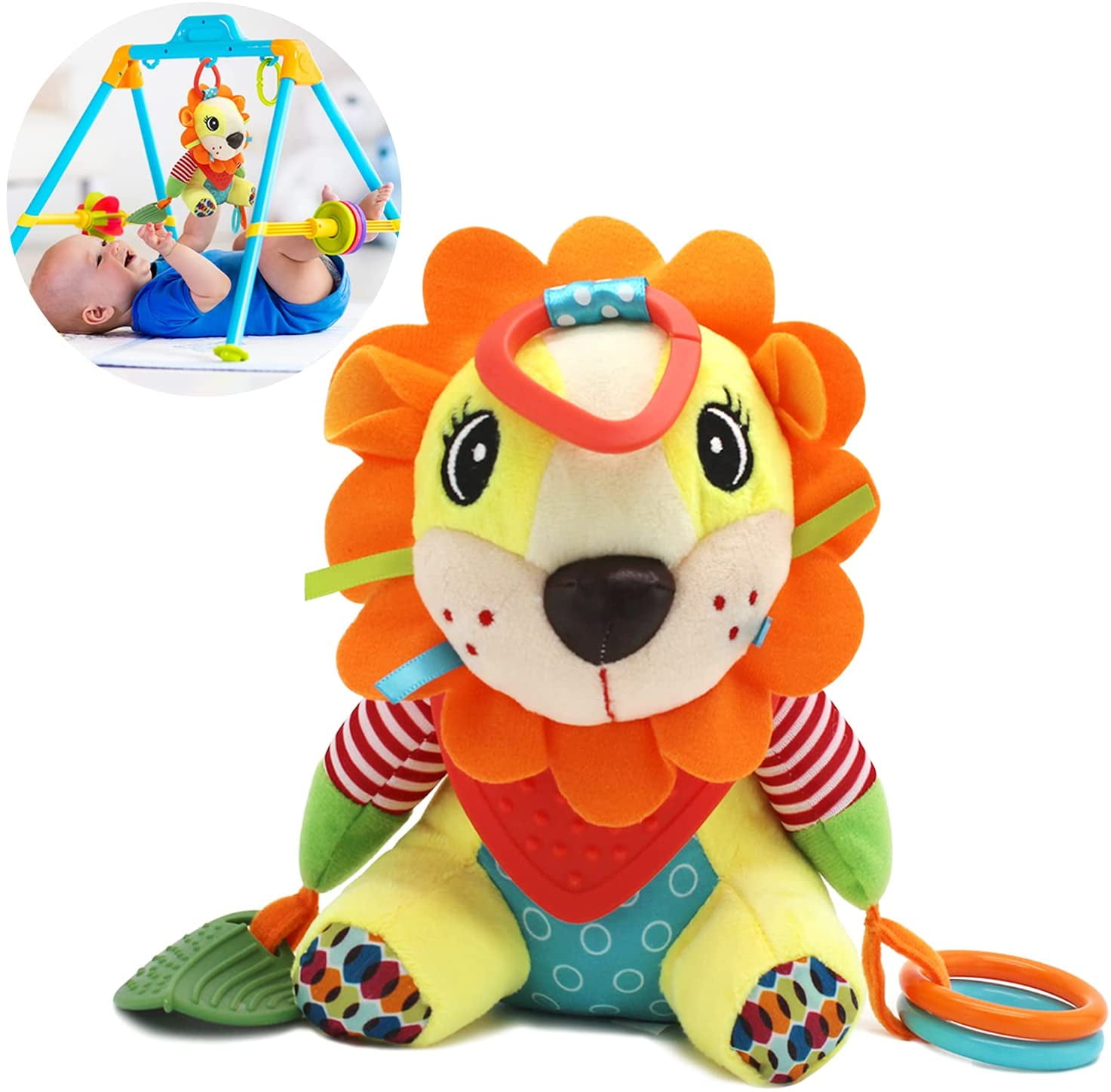Baby Car Seat Toys, Infant Soft Plush Rattle, Cute Animal Doll,Early ...