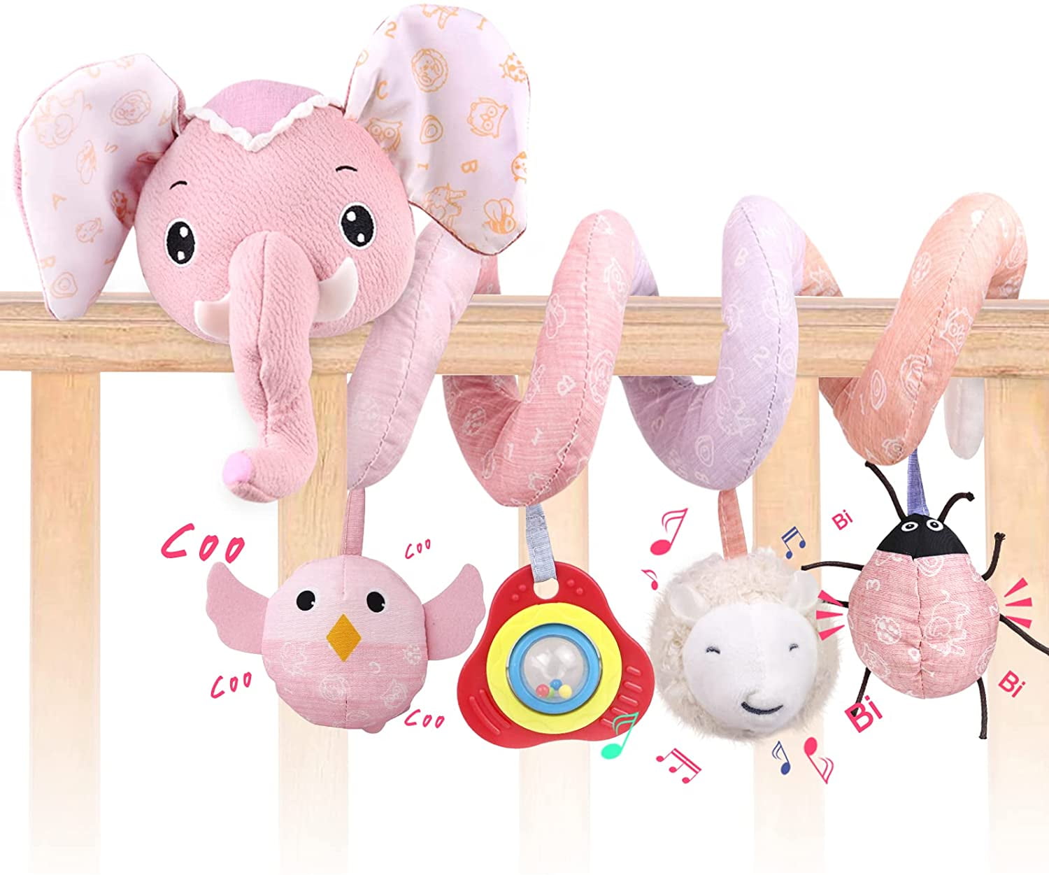 Walmart Baby Car Seat Musical Play Soft Toy - Activity Spiral Plush ...