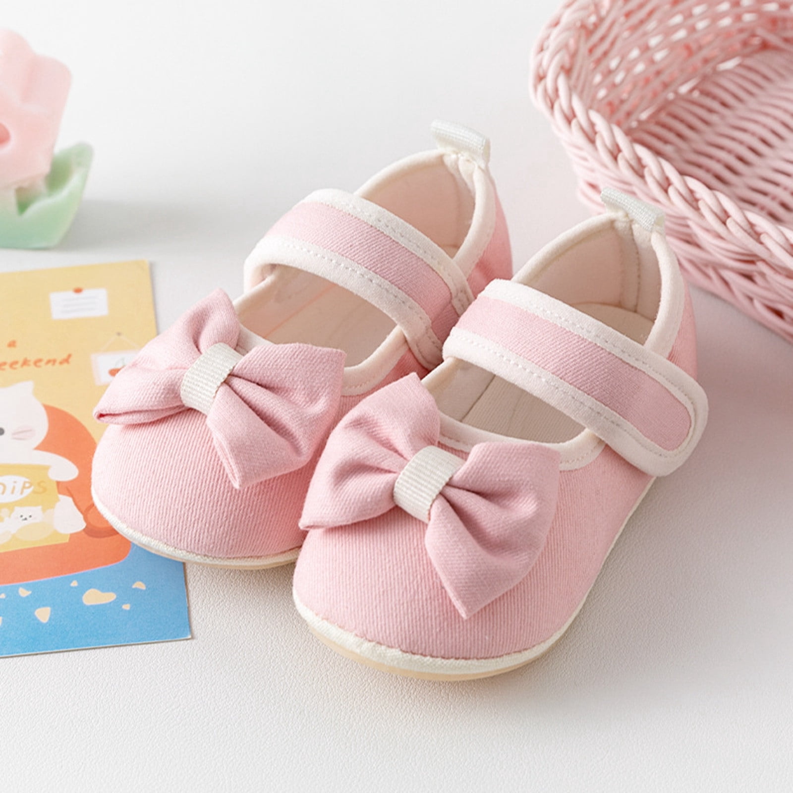 Baby Care Girls Non Rubber Sole Slippers First Walking Floor Shoes with ...
