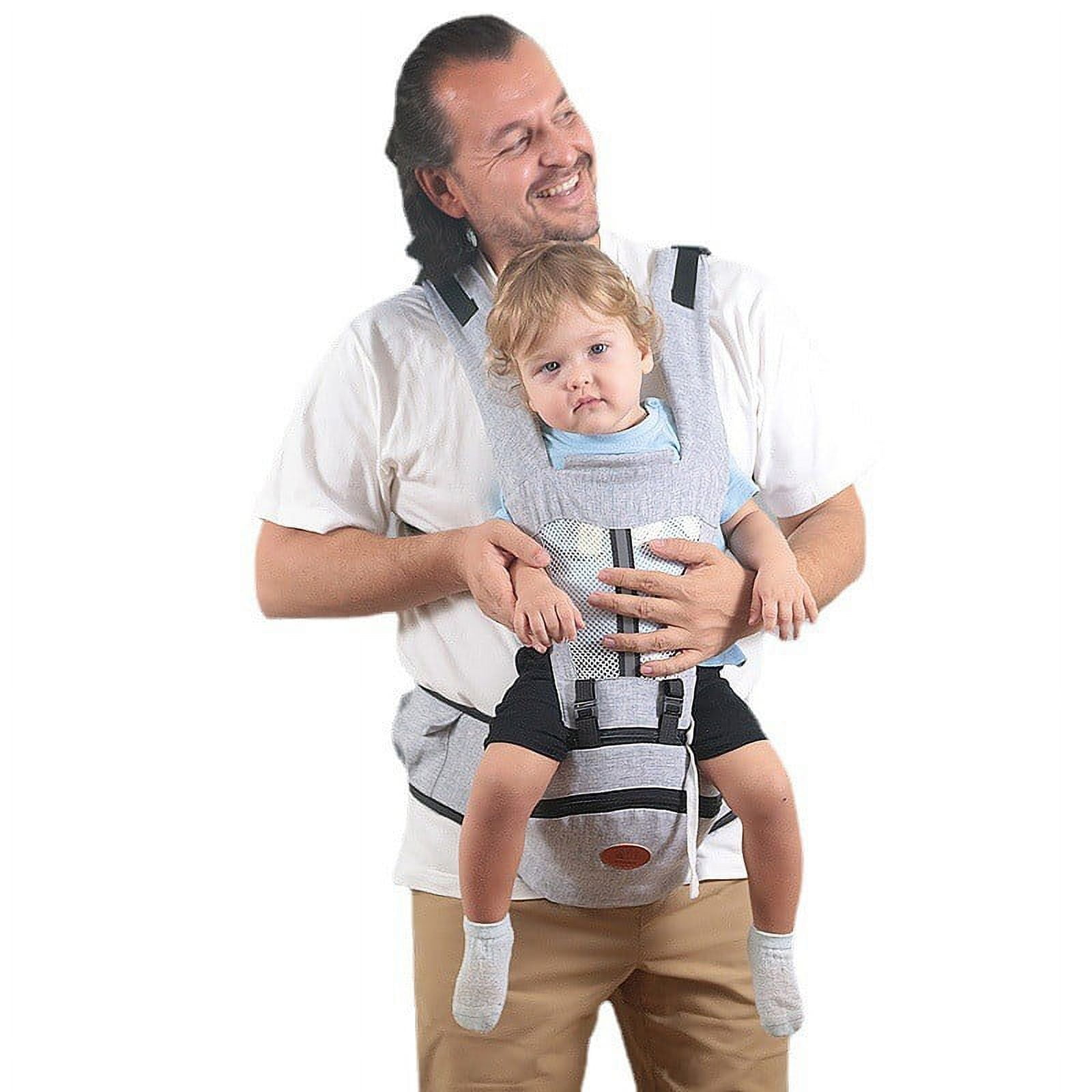 Baby Carrier, 6-in-1 Ergonomic Baby Carrier with Hip Seat Diaper Pocket ...