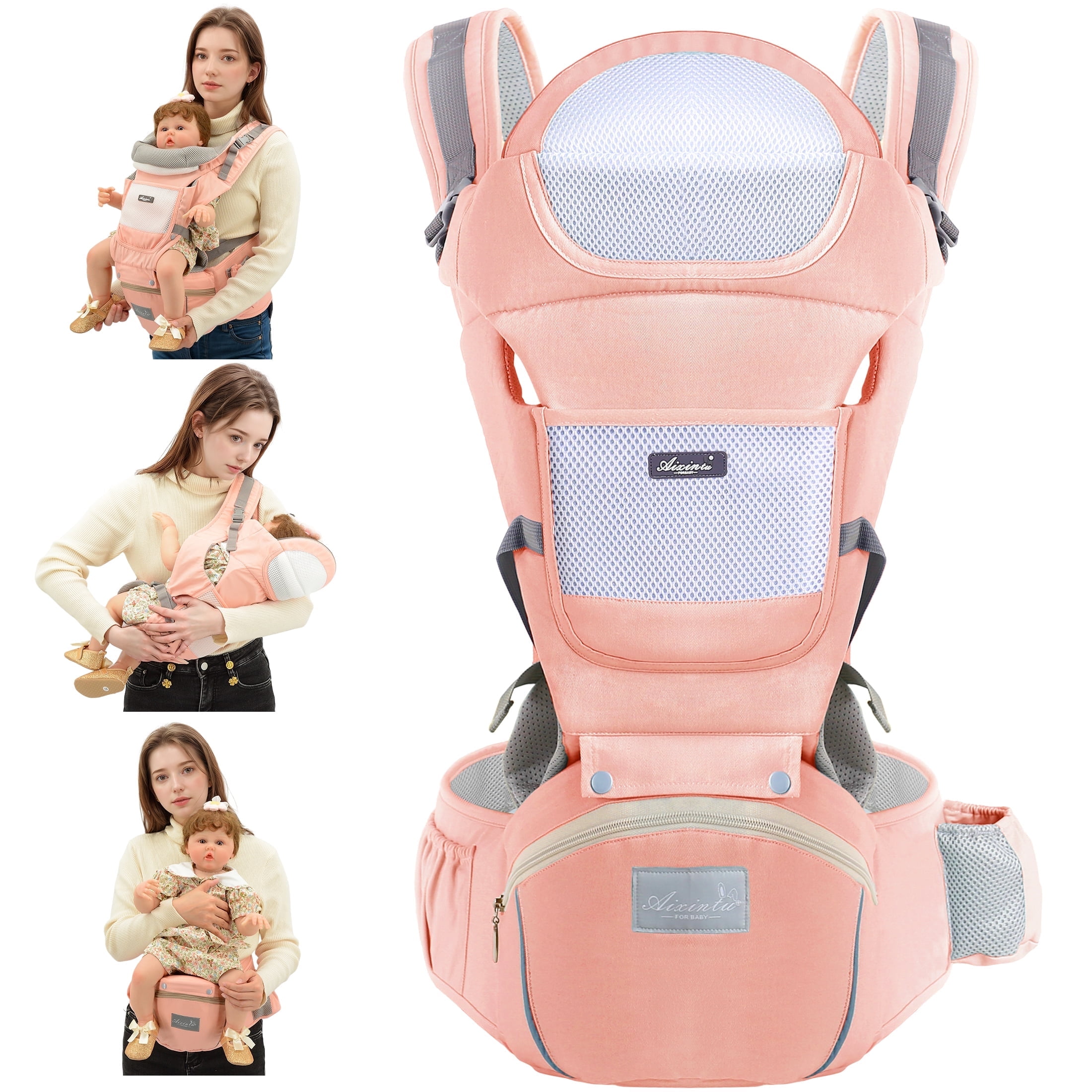 Baby Carrier,Derstuewe Baby Backpack Wrap for Infants Newborn with Hip ...