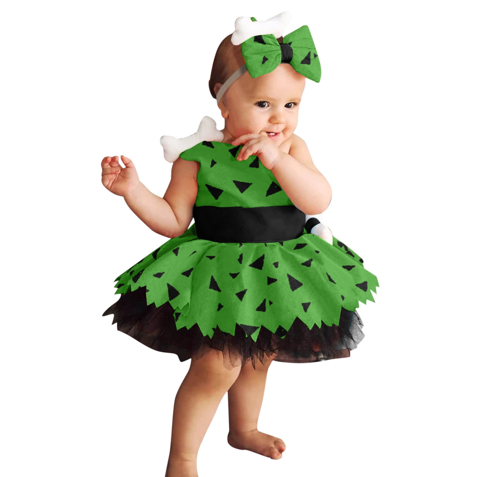 Baby Caveman Costume Dog Bones Stone Age Outfit Tulle Dress Outfits ...