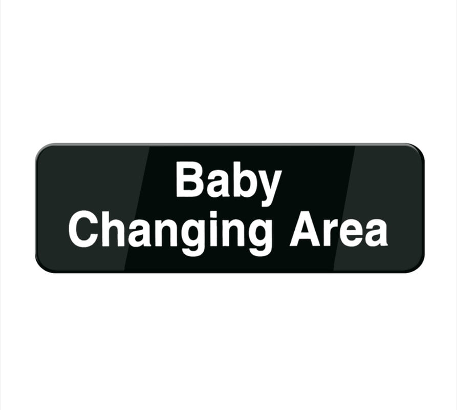 Baby Changing Area Sign, 10 X 3 Inch Acrylic Plastic Sign With Symbols ...