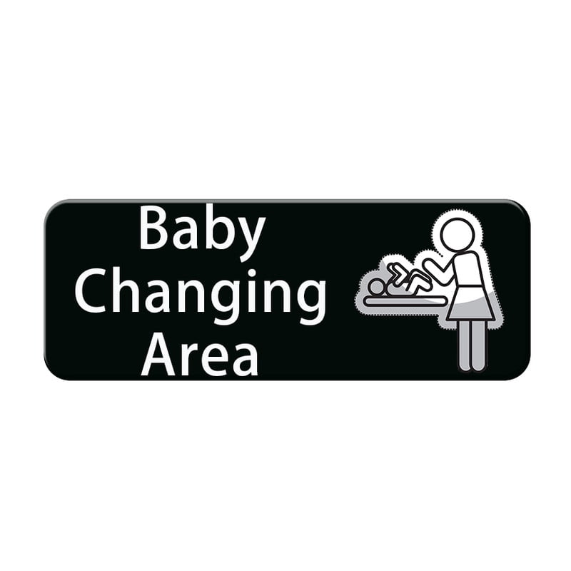 Baby Changing Area Sign Restroom Sign for Business - Bathroom Sign with Double Sided Tape to ...