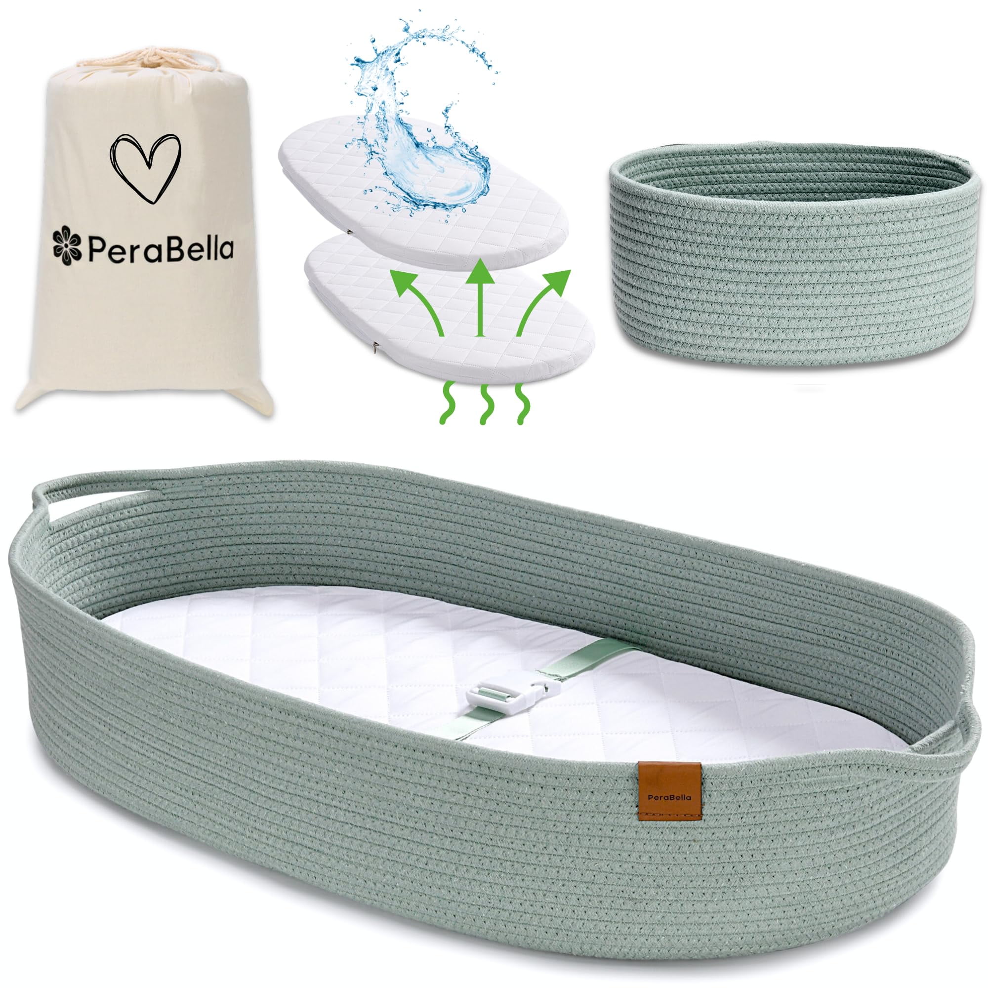 Baby Changing Basket For Baby Dresser, Moses Basket For Babies, Cotton ...