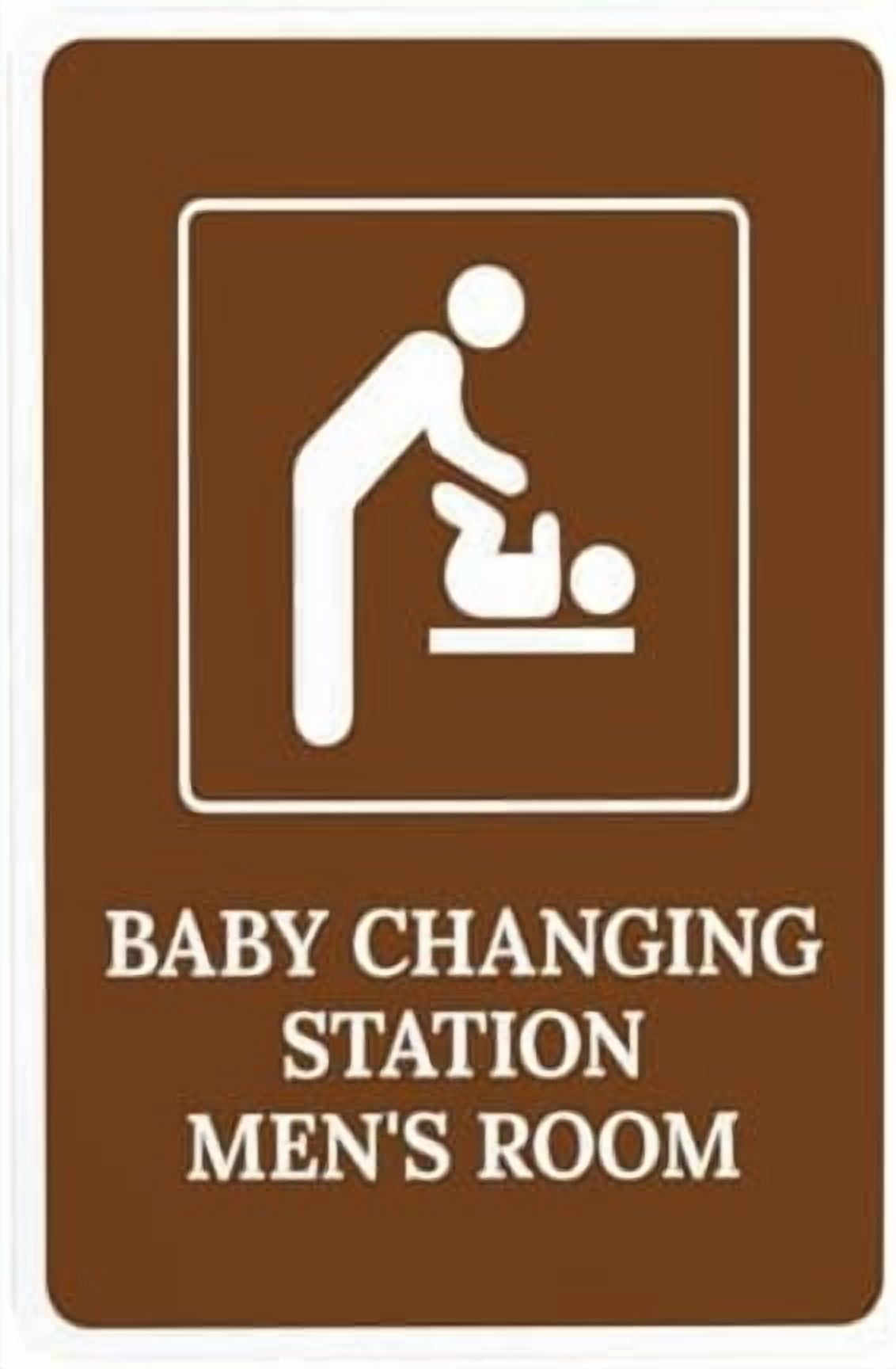 Baby Changing Station Men's Room Warning Sign, Guide Metal Signs for ...