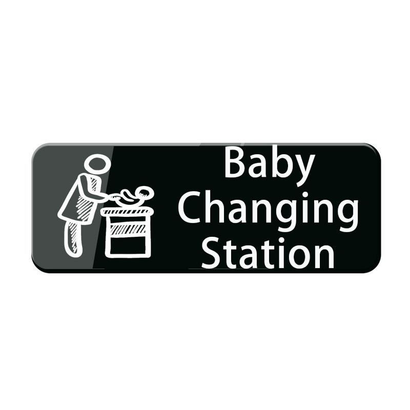 Baby Changing Station Sign,9 x 3 Inch Acrylic Plastic Sign with Symbols ...