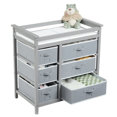 Zimtown 3-Drawer Baby Changing Table with Storage, Infant Diaper ...