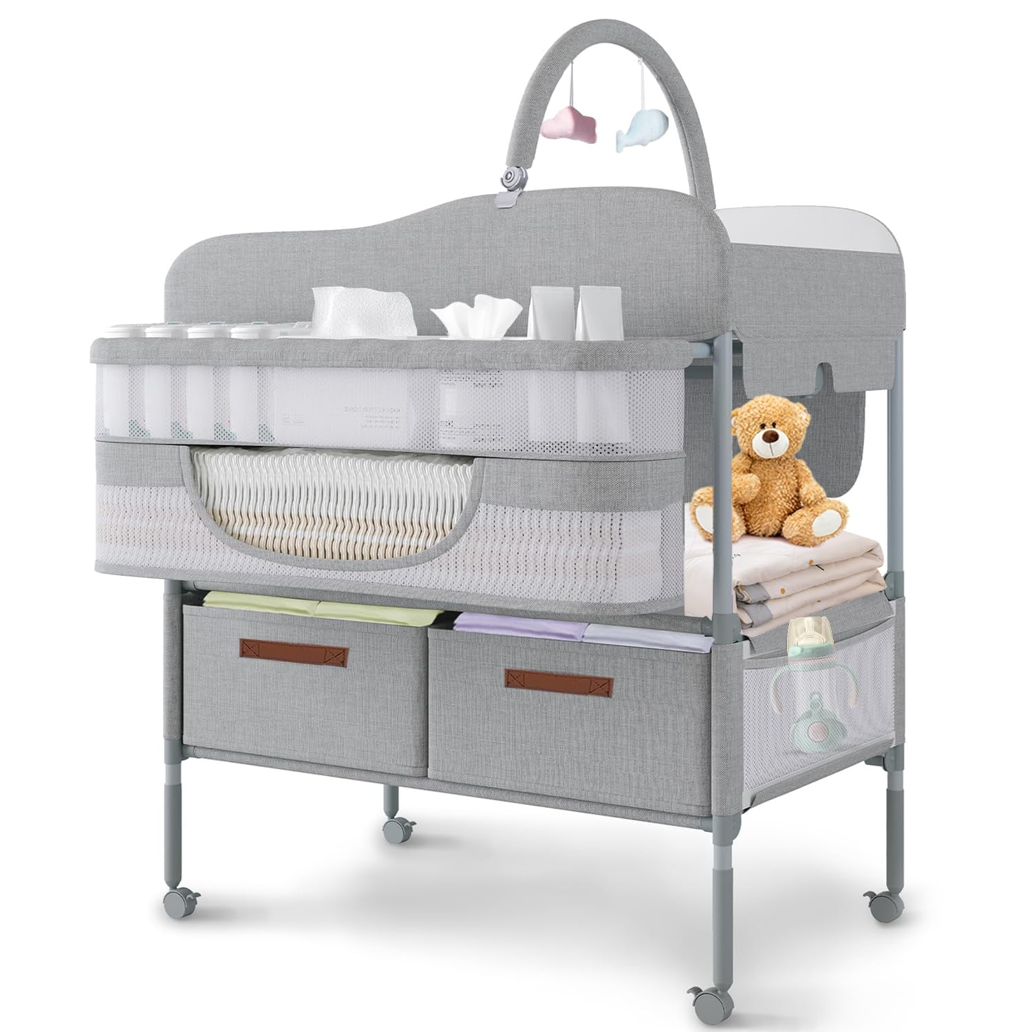 Baby Changing Table,Versatile Folding Changing Table,Waterproof ...