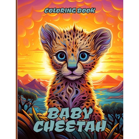 Baby Cheetah Coloring Book: Playful Cheetah Cub Coloring Pages For ...