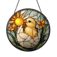 Baby Chick Spring Scene Window Suncatcher, Decorative Stained Glass ...