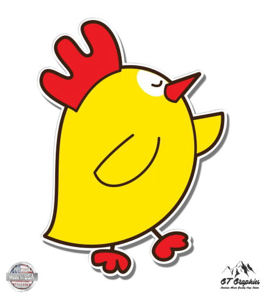 Baby Chicken Cartoon - 3" Vinyl Sticker - For Car Laptop I-Pad Phone ...
