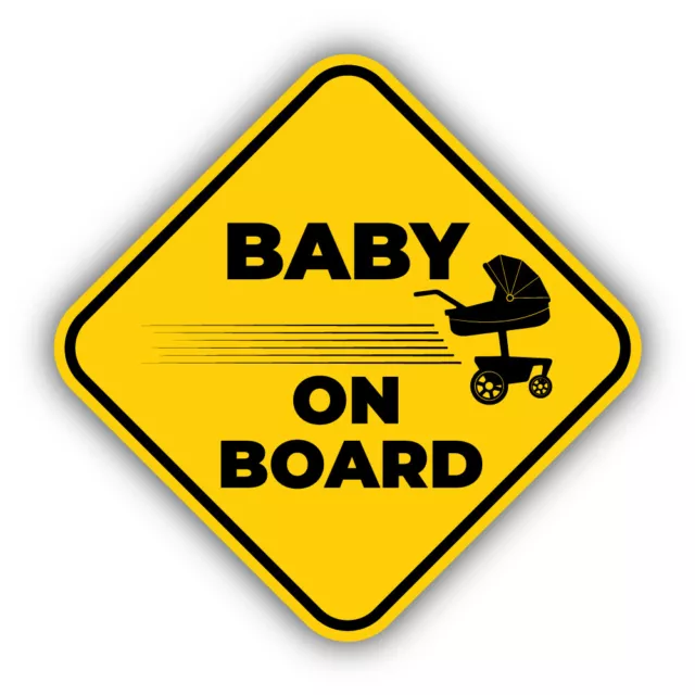 Baby Child On Board Speedy Pram Sticker Phone Decal Water Bottle ...