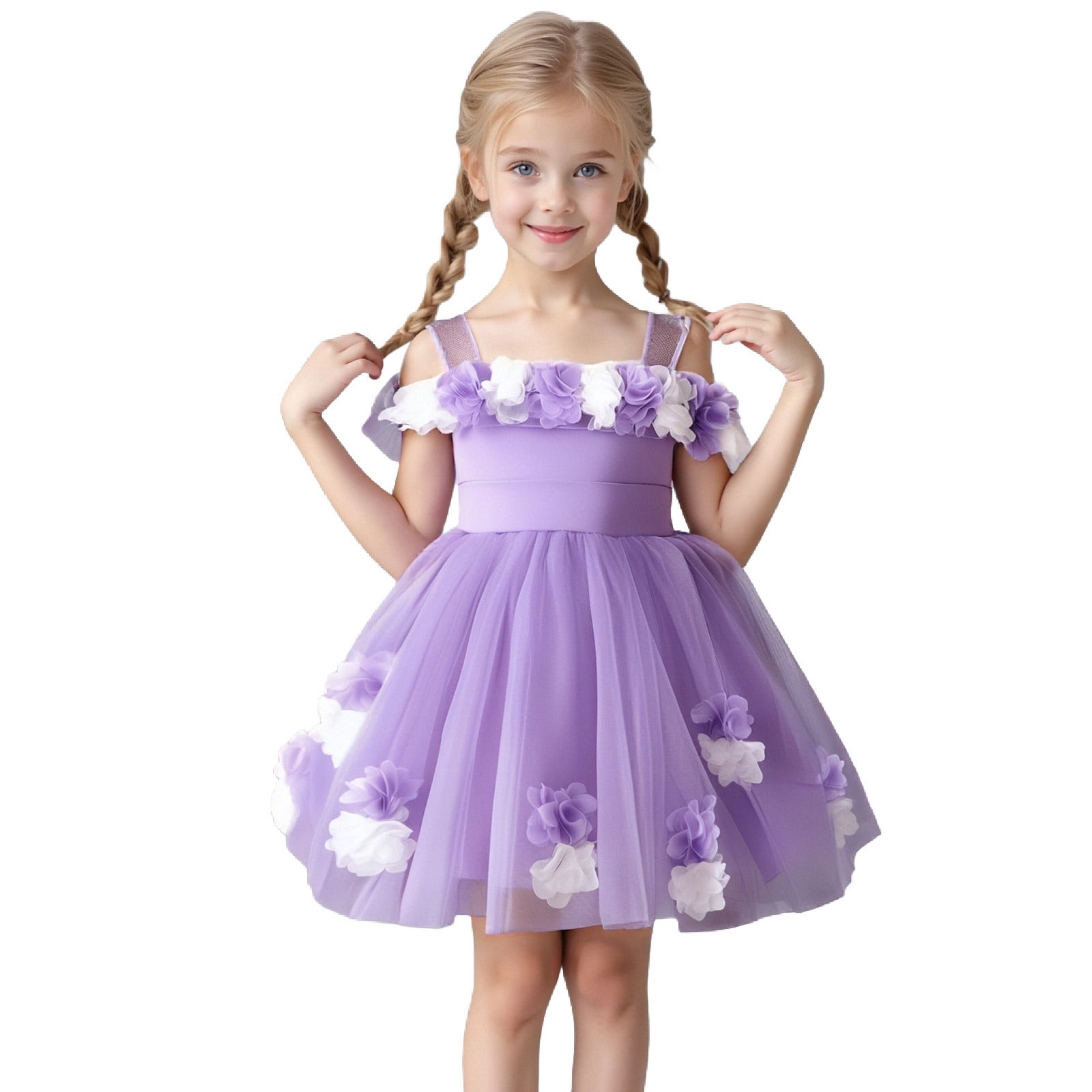 Baby Christening Dress Children Flowers Girls Tutu Dress Festive Party ...