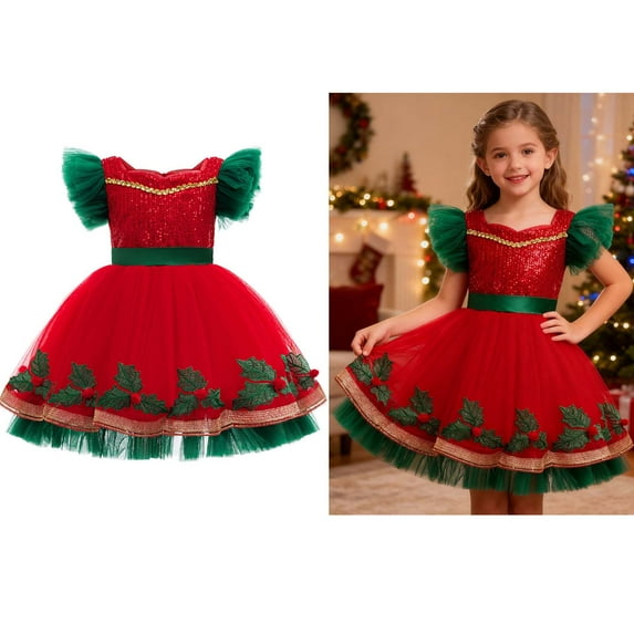 Baby Christmas Outfit Girl Sleeveless Christmas Dresses for Girls Red ...
