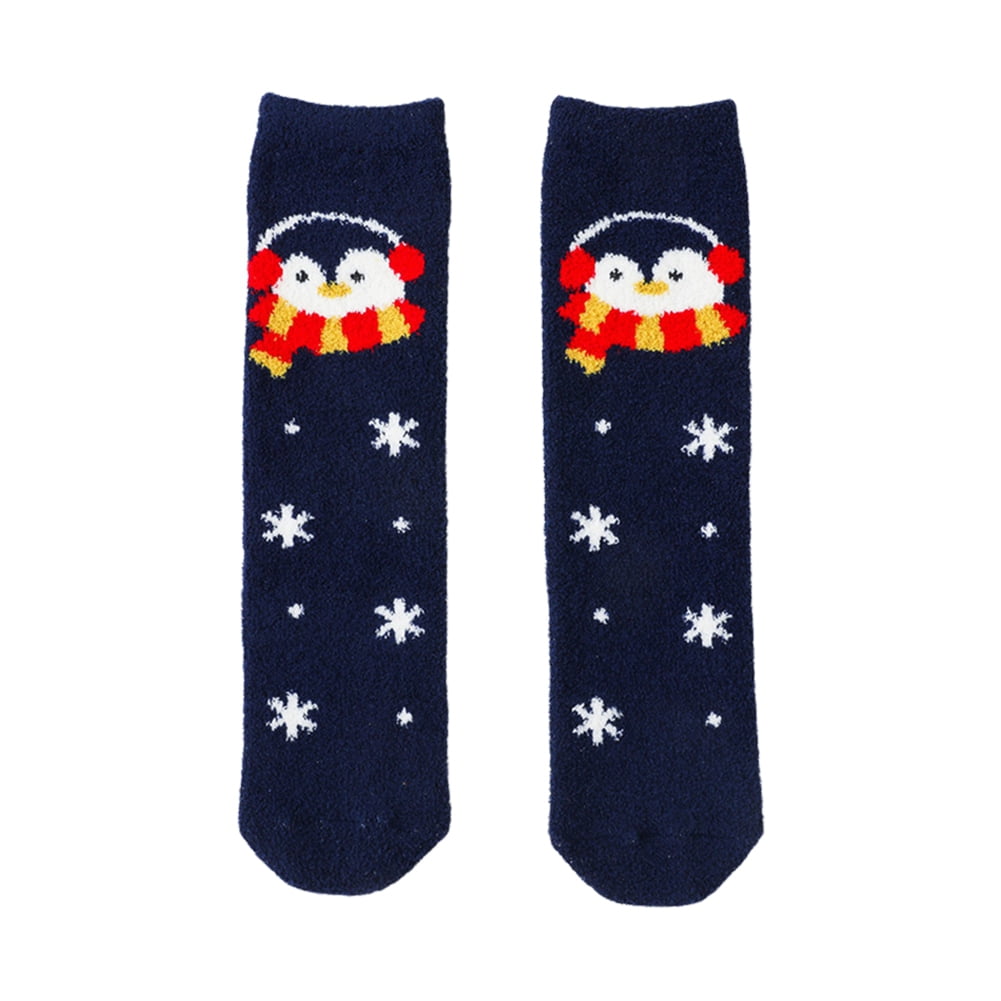 Baby Christmas Socks Cartoon Coral Velvet Stockings Children's ...