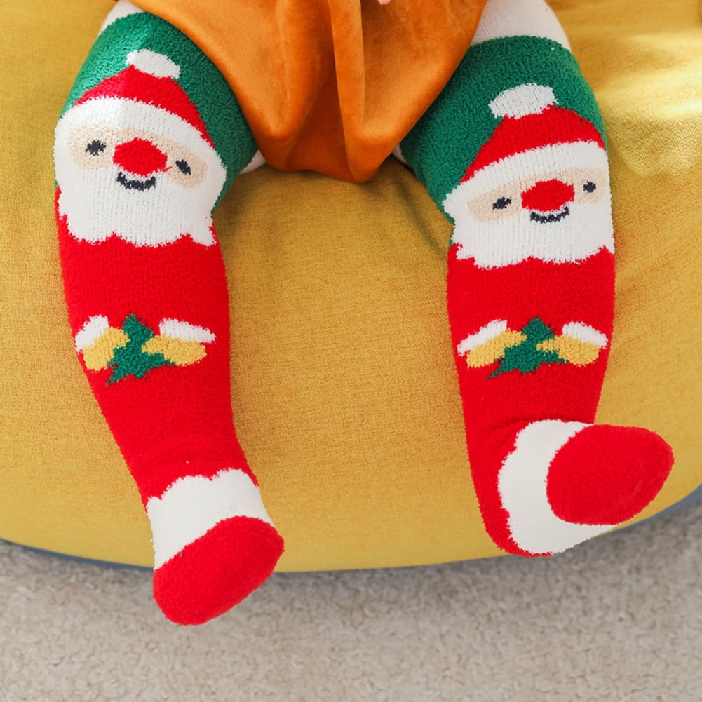 Baby Christmas Socks Cartoon Coral Velvet Stockings Children's ...