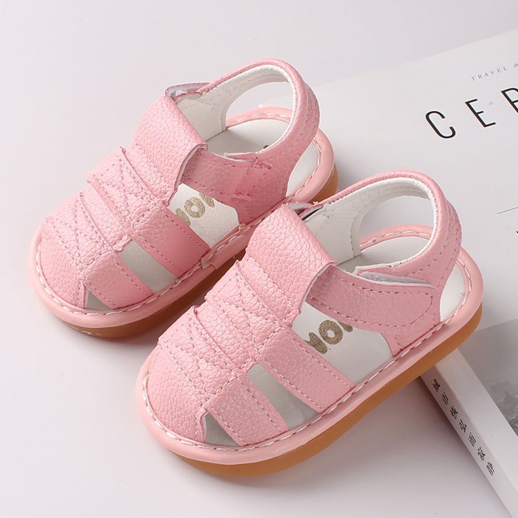 Baby Closed Toe Caged Pre‑walker Sandals, Adjustable Strap Non‑slip ...