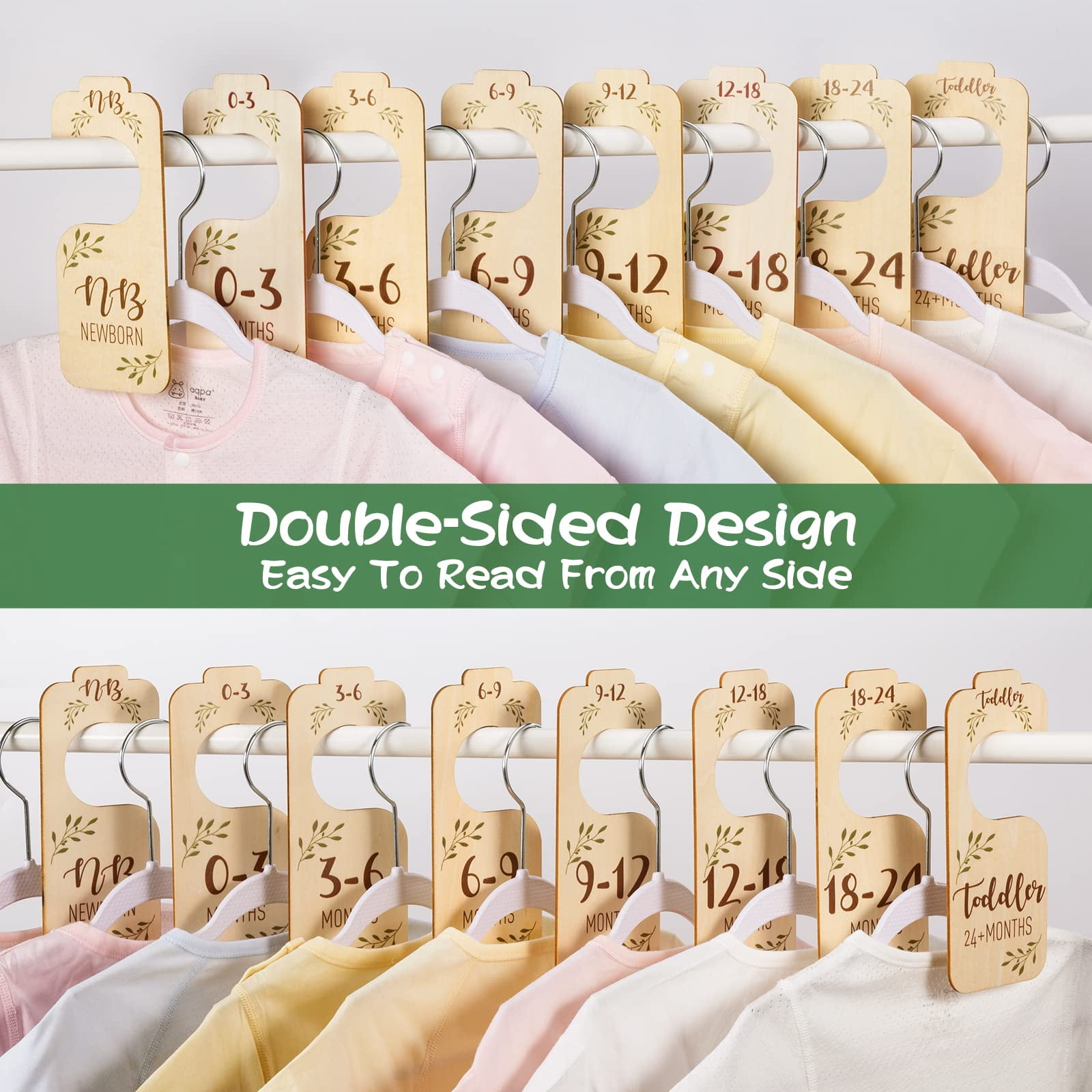 Baby Closet Dividers for Clothes Organizer, Beautiful Wooden Double ...