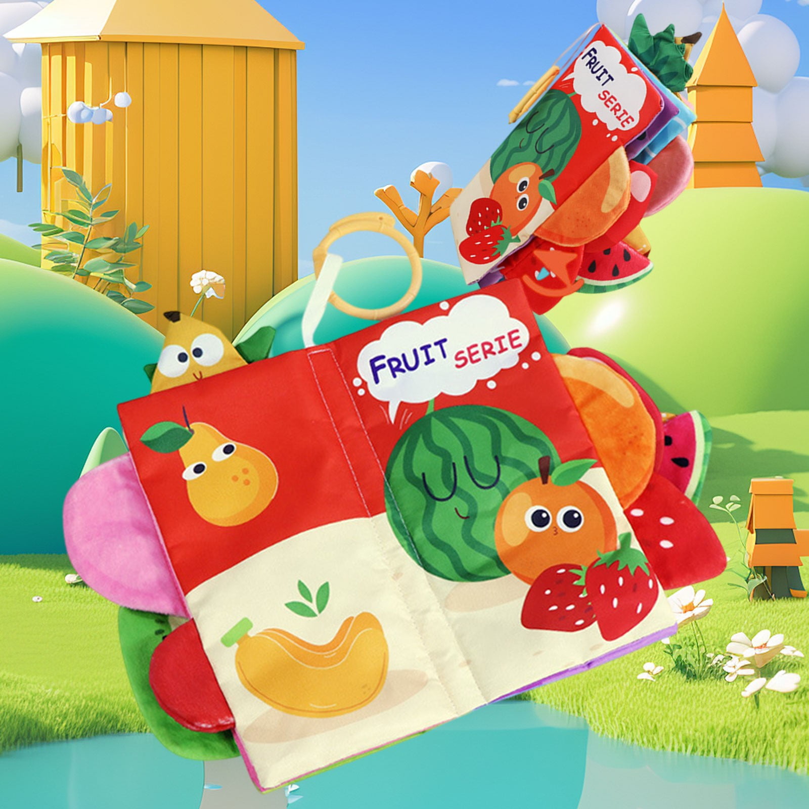 Baby Cloth Book with Sound and Soft Tails – Chewable Tear Resistant ...