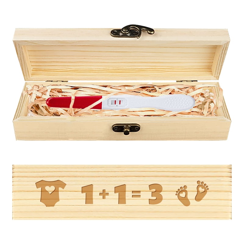 Baby Cloth Pregnancy Test Souvenir Box Feet Wooden Pregnancy ...