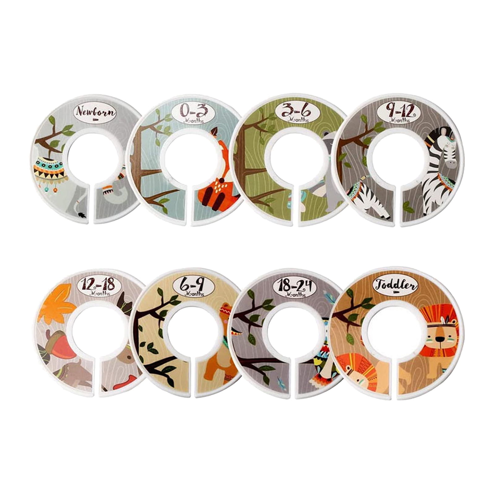 Baby Clothes Closet Waist Dividers Round Clothes Size Labels Rings 9cm ...